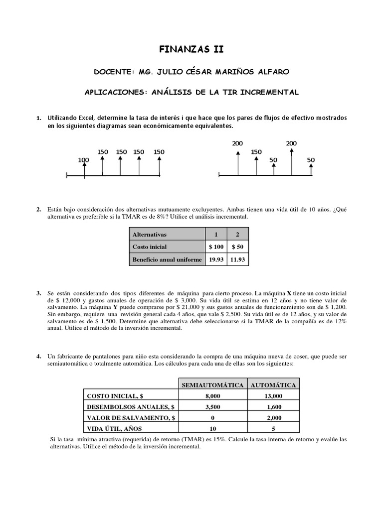 Aplicaciones Tir Incremental | PDF | Economias | Business