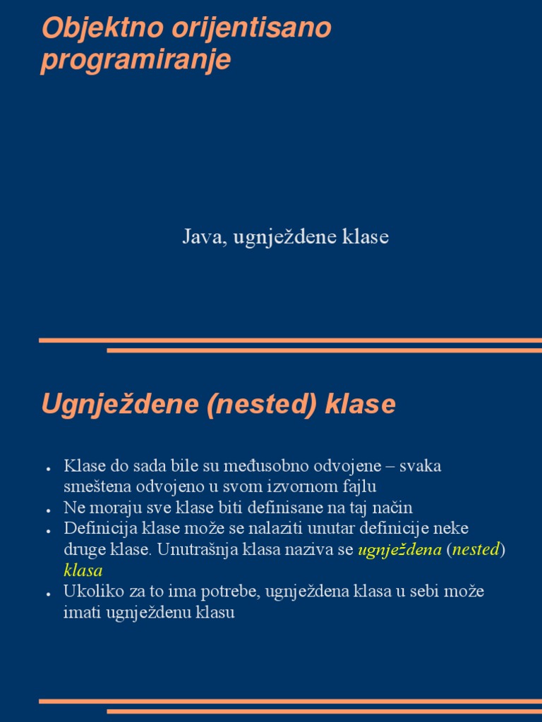 Java Ugnjezdene Klase | PDF