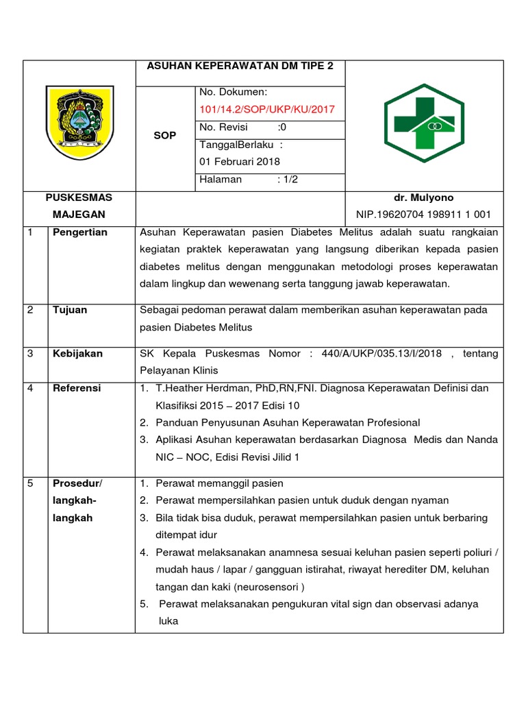 SOP Askep DM | PDF | Pengembangan Diri | Kesehatan Holistik
