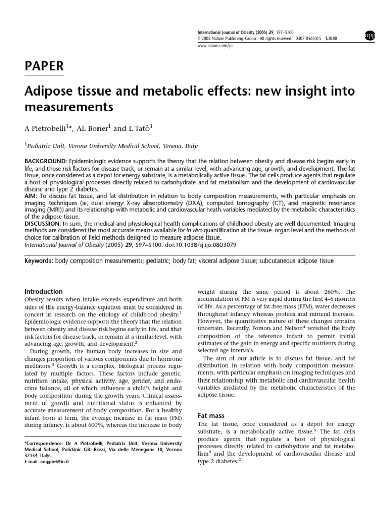 Adipose Tissue Pietrobelli 06 | PDF | Adipose Tissue | Obesity