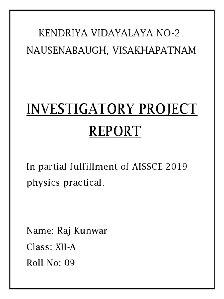 Physics Investigatory Project | PDF | Inductor | Inductance