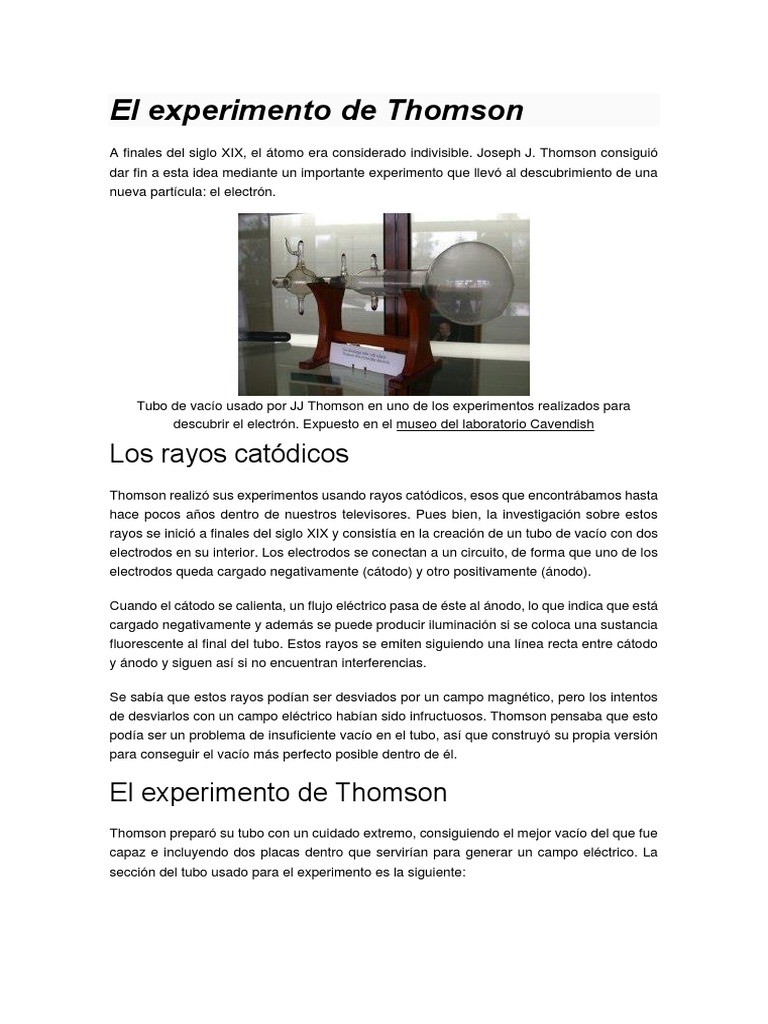 El Experimento de Thompson | Campo magnético | Electrón