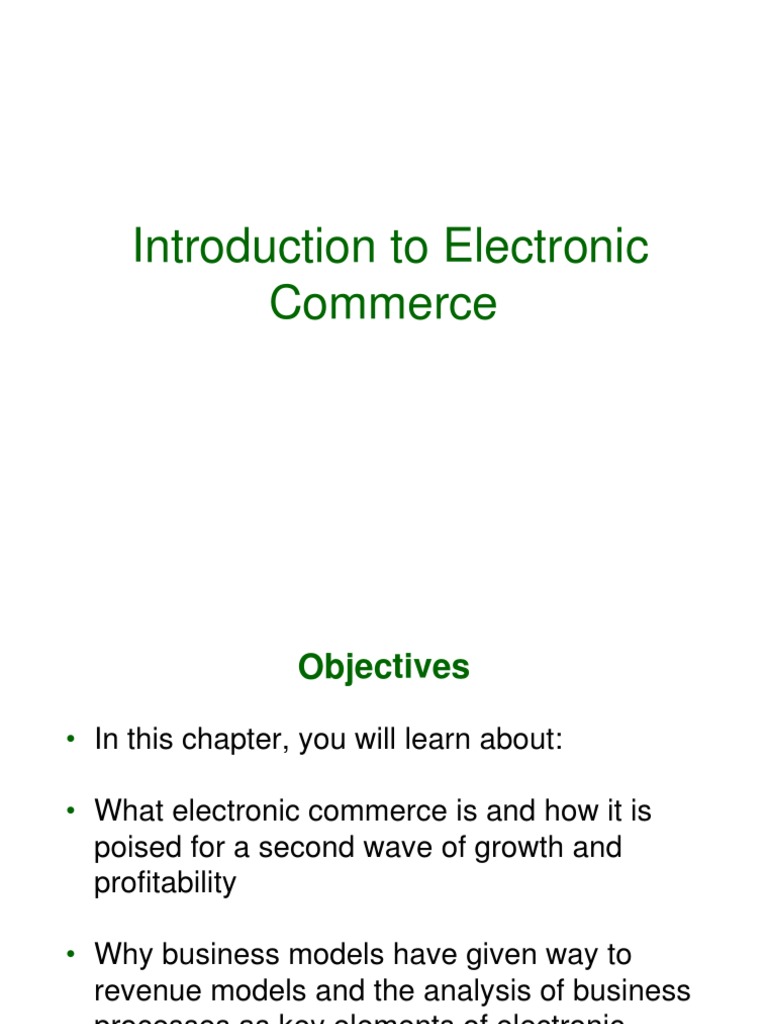 Introduction To Electronic Commerce | PDF | E Commerce | Electronic ...