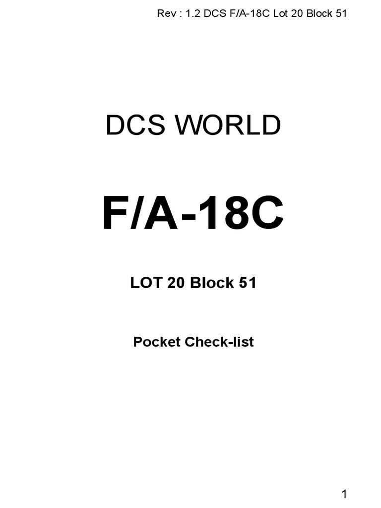 Checklist Light f18c SFS | PDF | Landing Gear | Altimeter