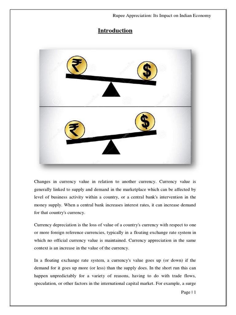 Rupee Appreciation - Its Impact On Indian Economy | PDF | Exchange Rate ...