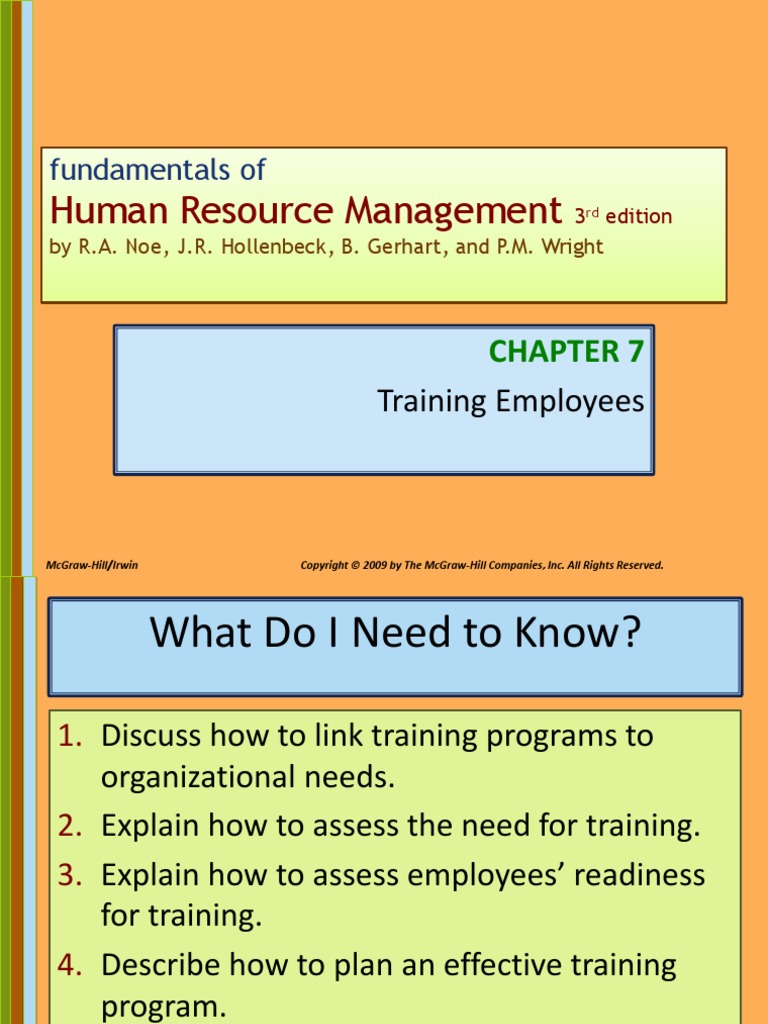 Human Resource Management: Fundamentals of | PDF | Needs Assessment ...