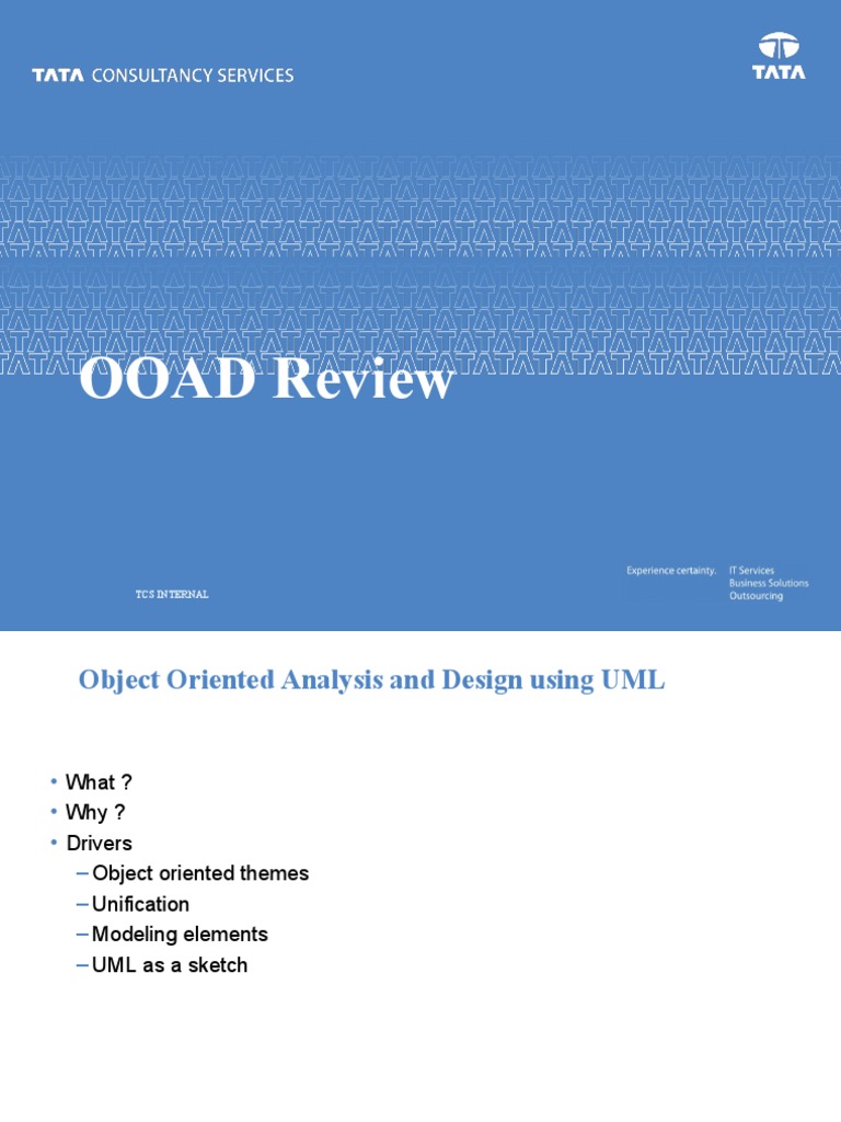 OOAD Review: Tcs Internal | PDF | Unified Modeling Language | Use Case