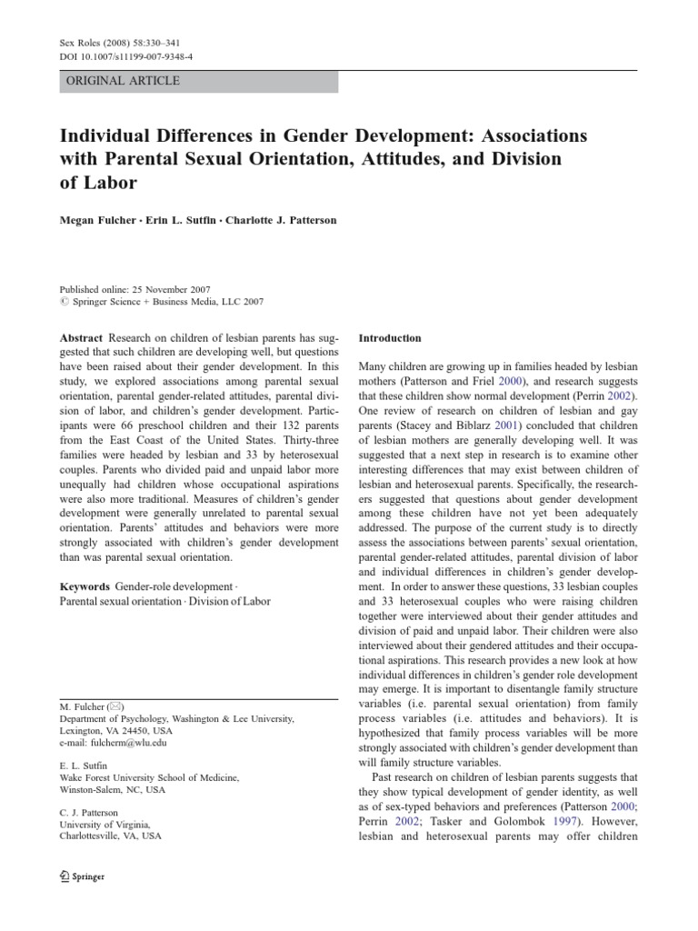 Analysis of Gender Division in Labour | PDF | Gender Role | Sexual ...