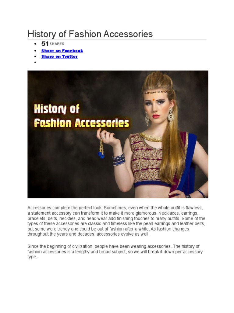 Evolution of Fashion Accessories | PDF | Hat | Necklace