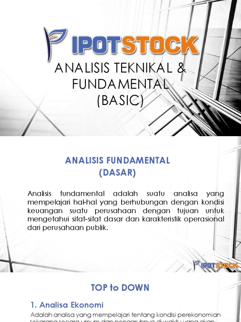 Analisa Teknikal & Fundamental (Basic) From IPOT Stock | PDF | Bisnis | Komputer