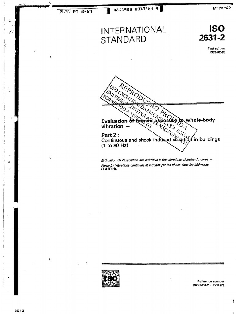 ISO 2631-2 Avaliação Vibração Corpo PDF | PDF