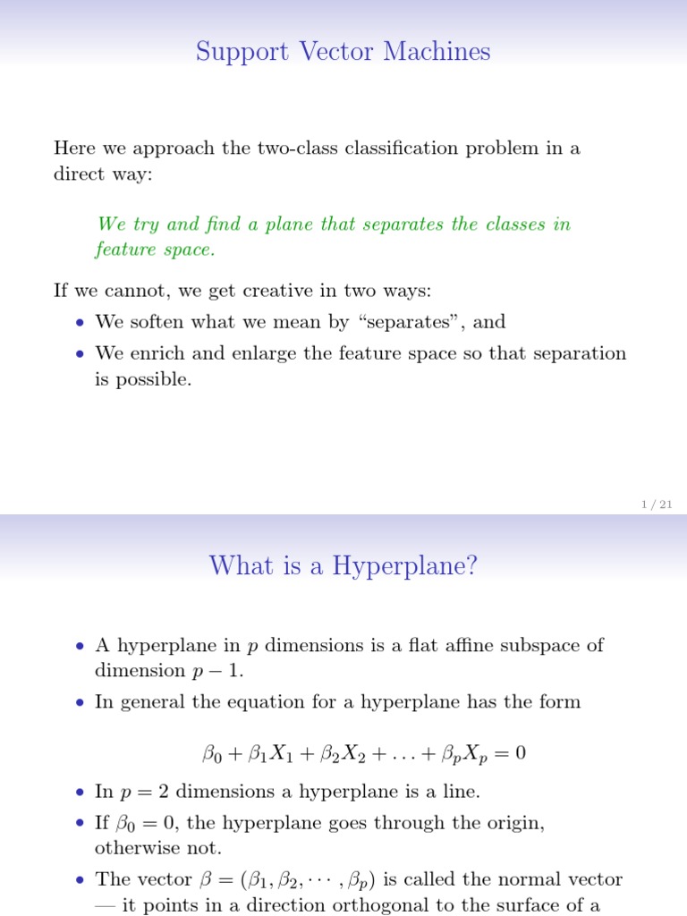 9 Svm Handout Pdf Download Free Pdf Support Vector Machine