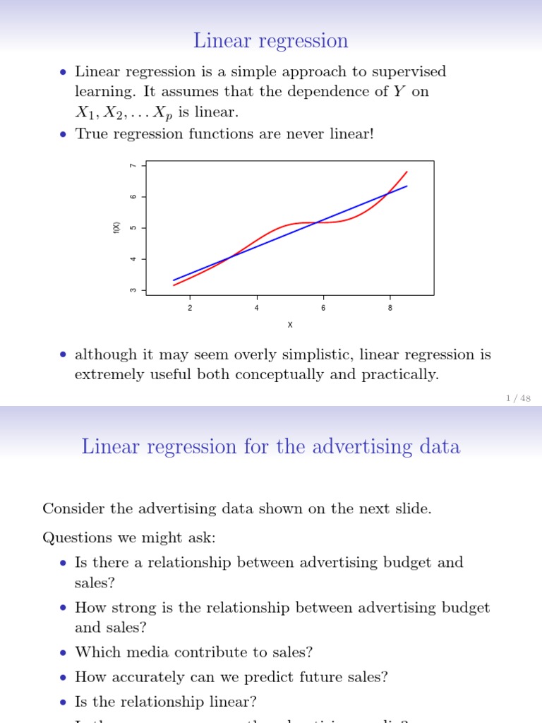 3 Linear Regression Handout Pdf Pdf Errors And Residuals Linear Regression 7804
