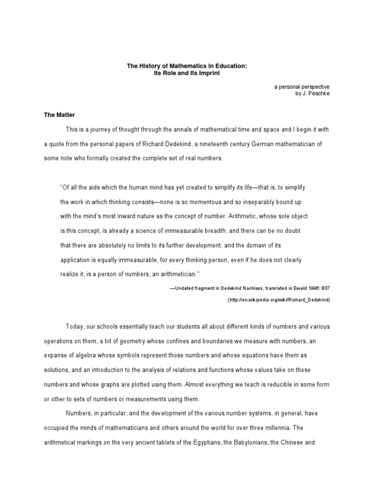 History Mathematics Education | PDF | Logarithm | Infinity