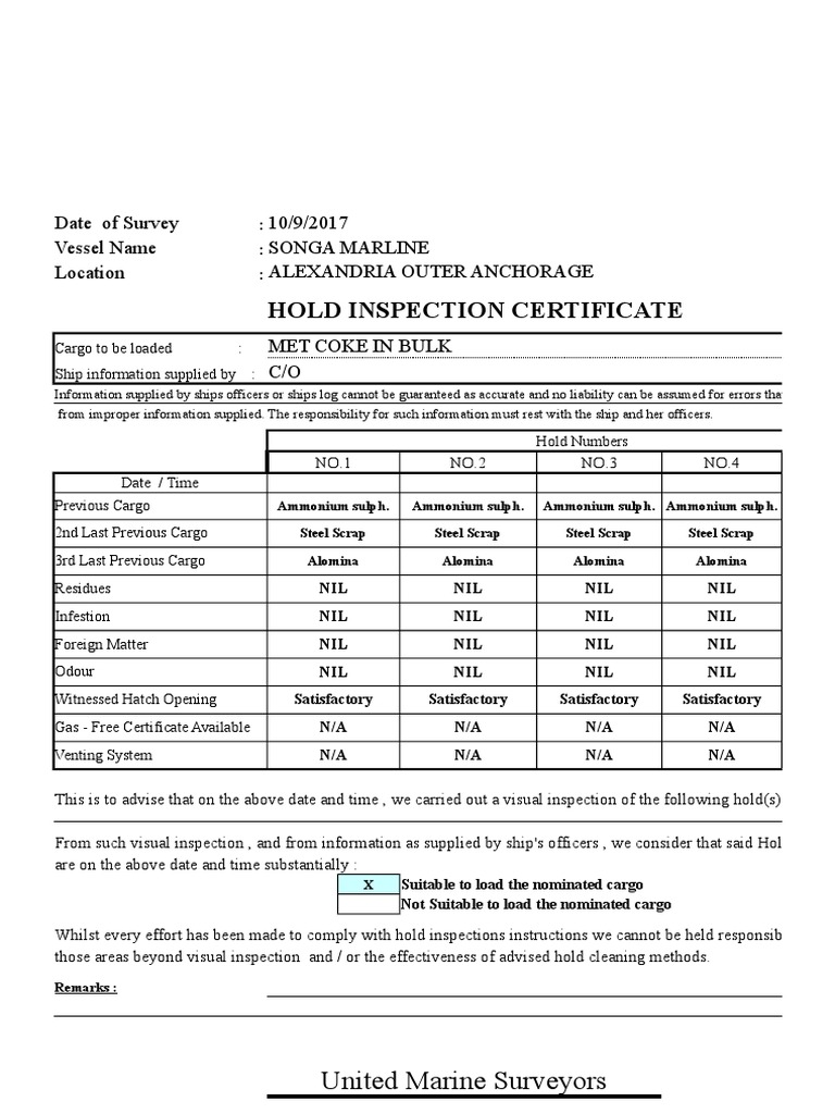 Hold Inspection | Ships | Industries