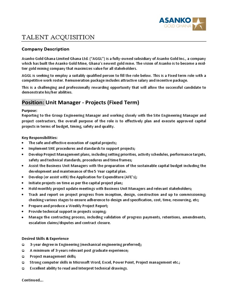 Advert Unit Manager Projects | Download Free PDF | Project Management ...