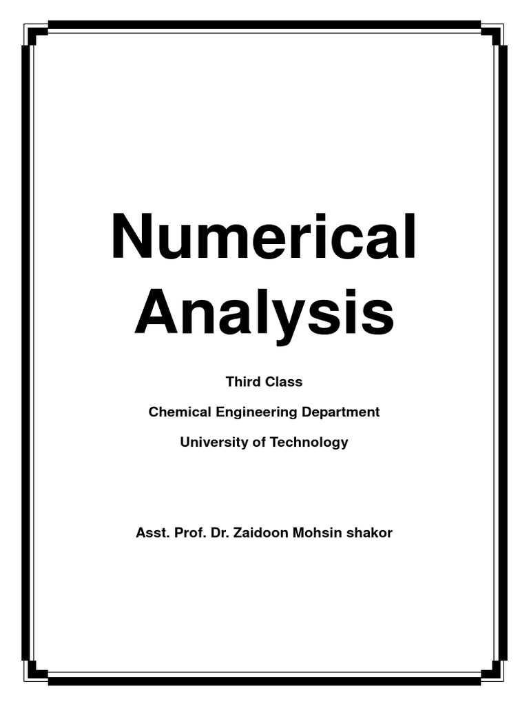 Numerical Analysis | PDF | Numerical Analysis | Mathematical Analysis