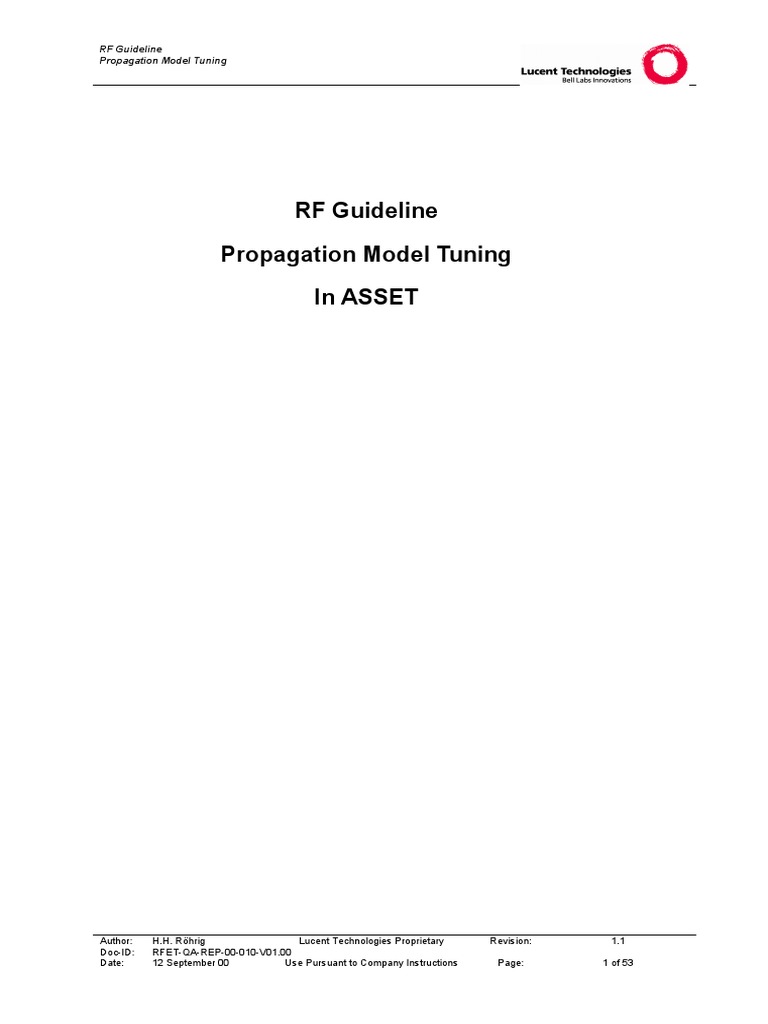 RF Guideline Propagation Model Tuning | PDF | Radio Propagation | Radio