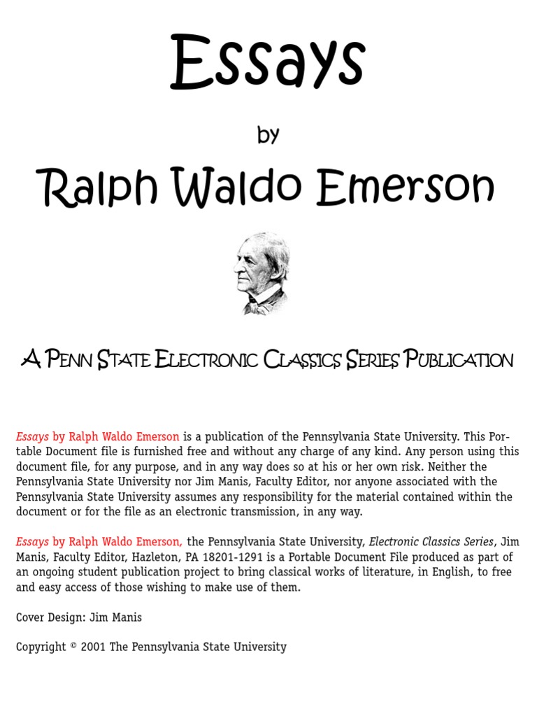Ralph Waldo Emerson-Essays | PDF | Philosophy