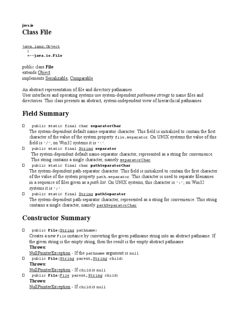 Class File: Java - Io | Download Free PDF | Computer File | String (Computer Science)