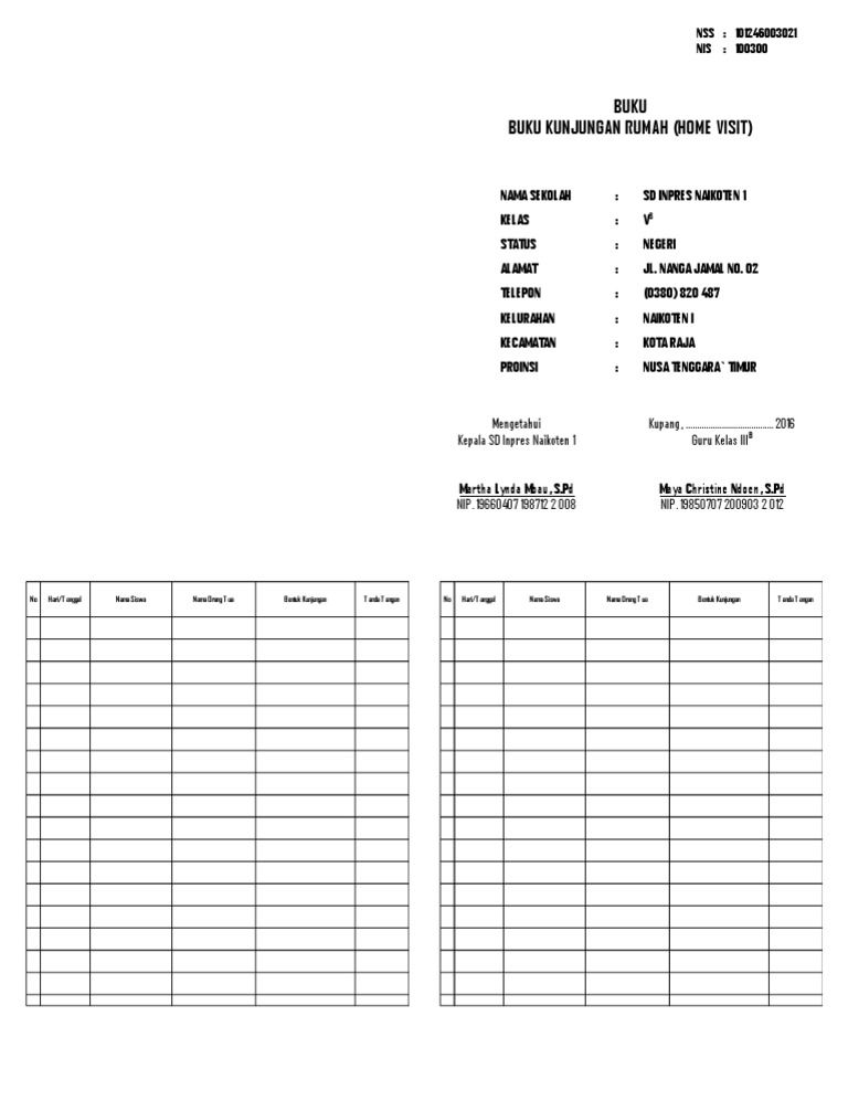 Buku Kunjungan Rumah (Home Visit) | PDF