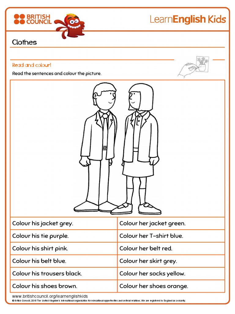 Clothes: Read and Colour! | PDF | Uniforms | Dress Codes