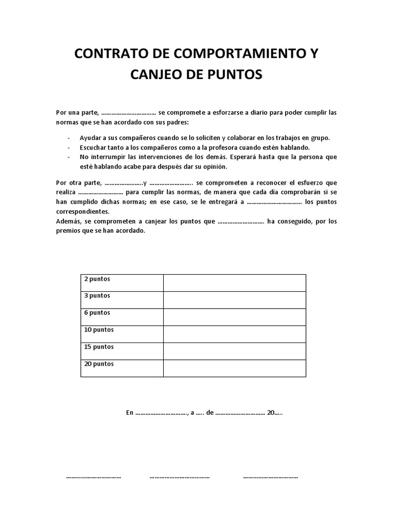 Contrato Conductual | PDF