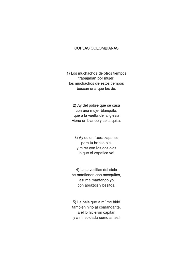 Coplas Colombianas | PDF
