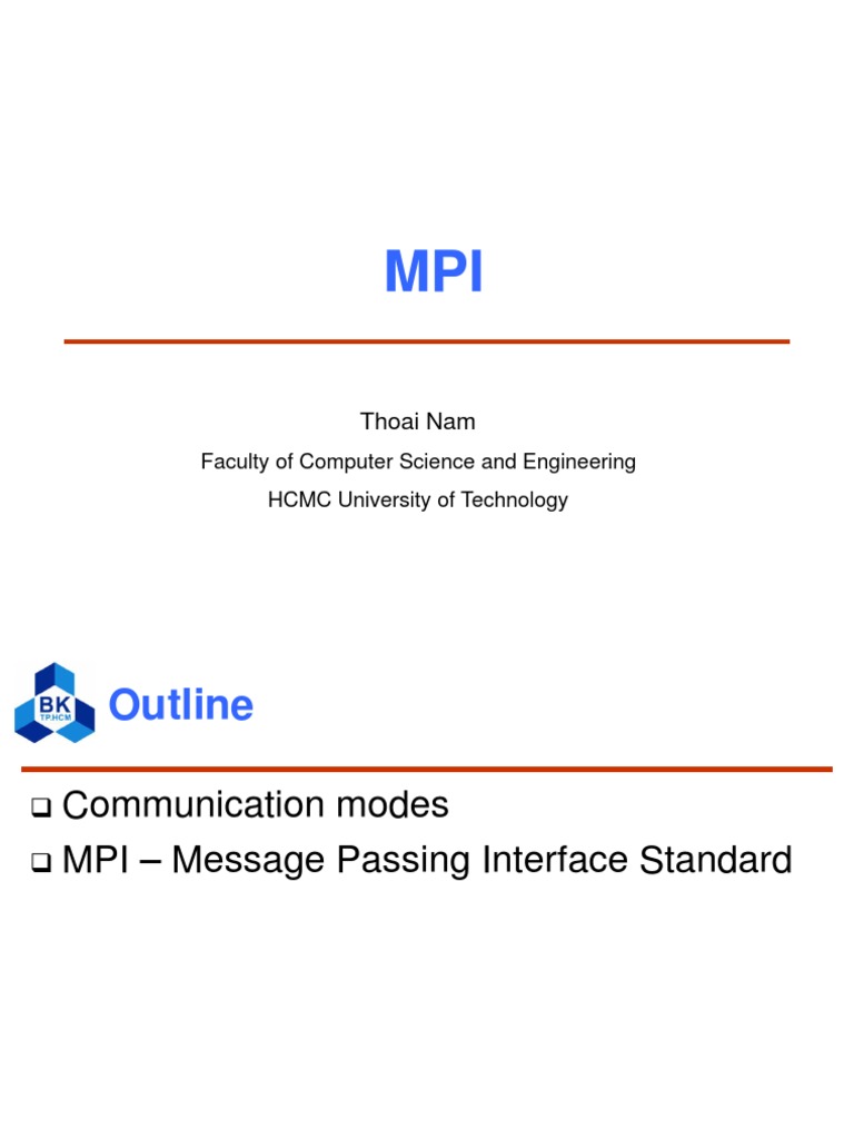 Parallelprocessing Ch3 Mpi Pdf Message Passing Interface Computer Architecture