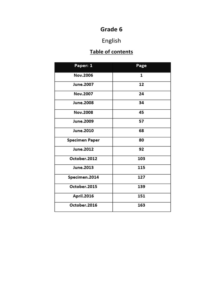English: Grade 6 | PDF