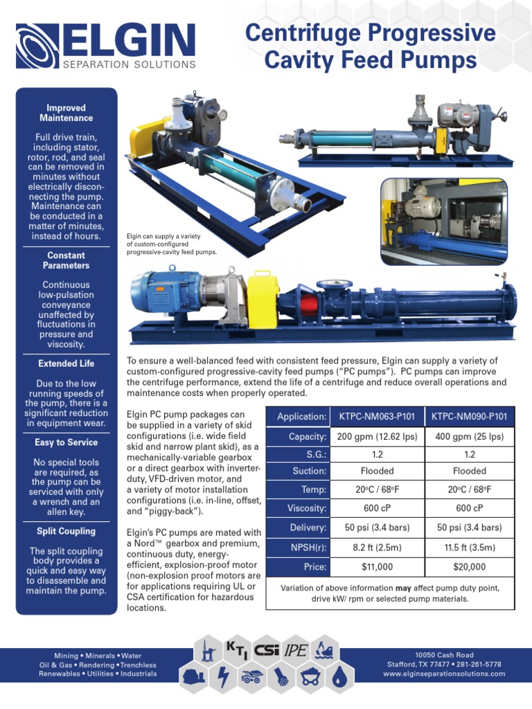 Elgin PC PumpCut Sheet | PDF | Pump | Machines