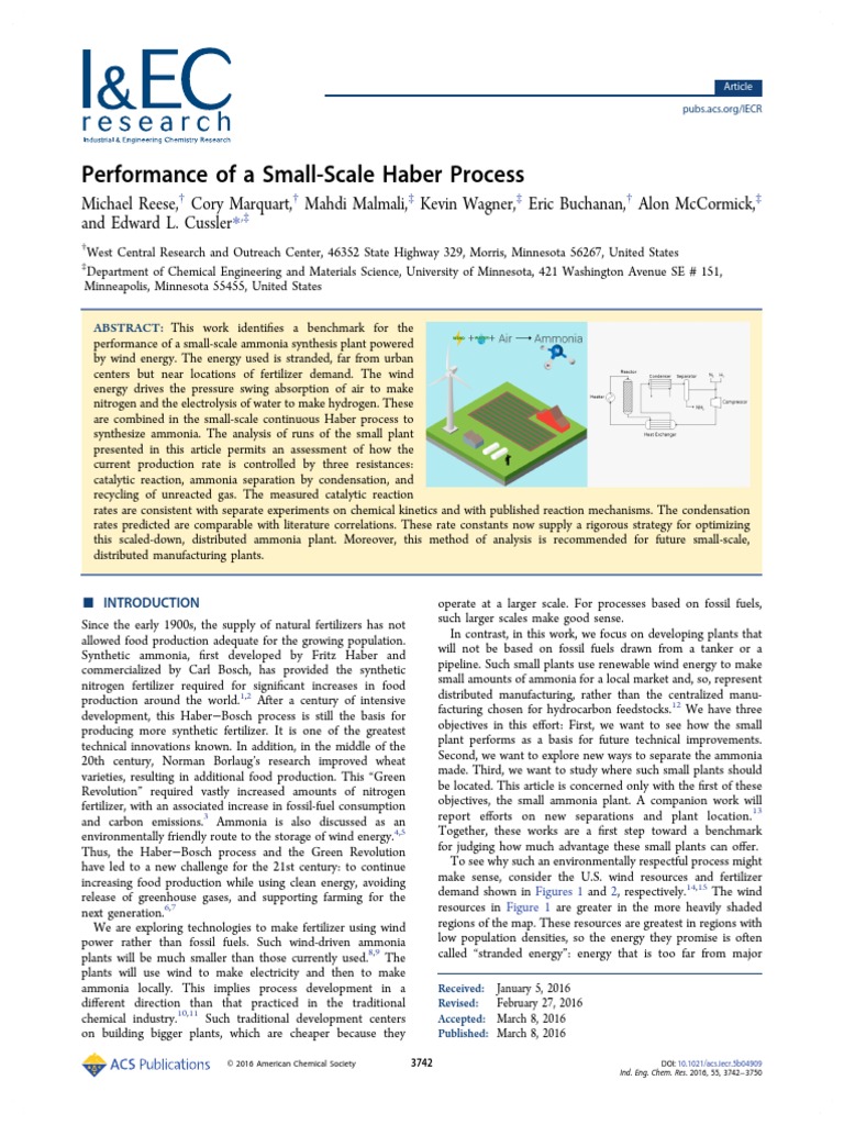 Performance of A Small Scale Haber Process | PDF | Ammonia | Chemical ...