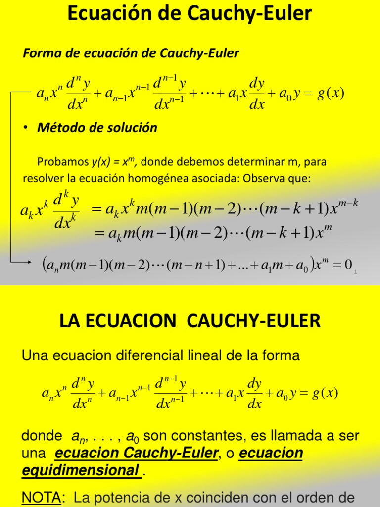 Euler Cauchy | PDF | Ecuaciones | Análisis