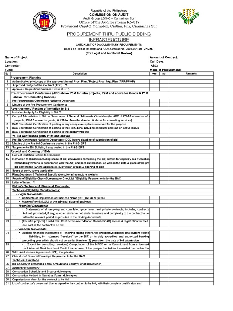Checklist Contract Review | PDF | Procurement | Specification ...