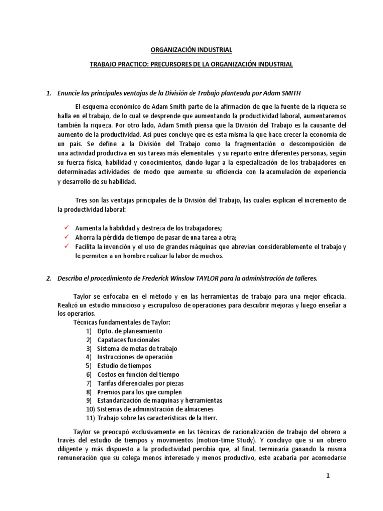 Precursores de La Organización Industrial | PDF | Liderazgo ...