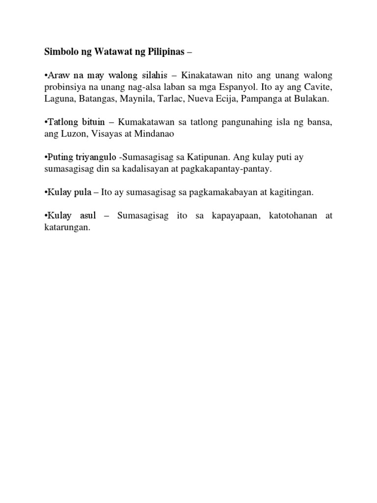 Simbolo NG Watawat NG Pilipinas | PDF