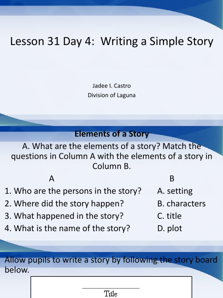 Writing A Simple Story | PDF