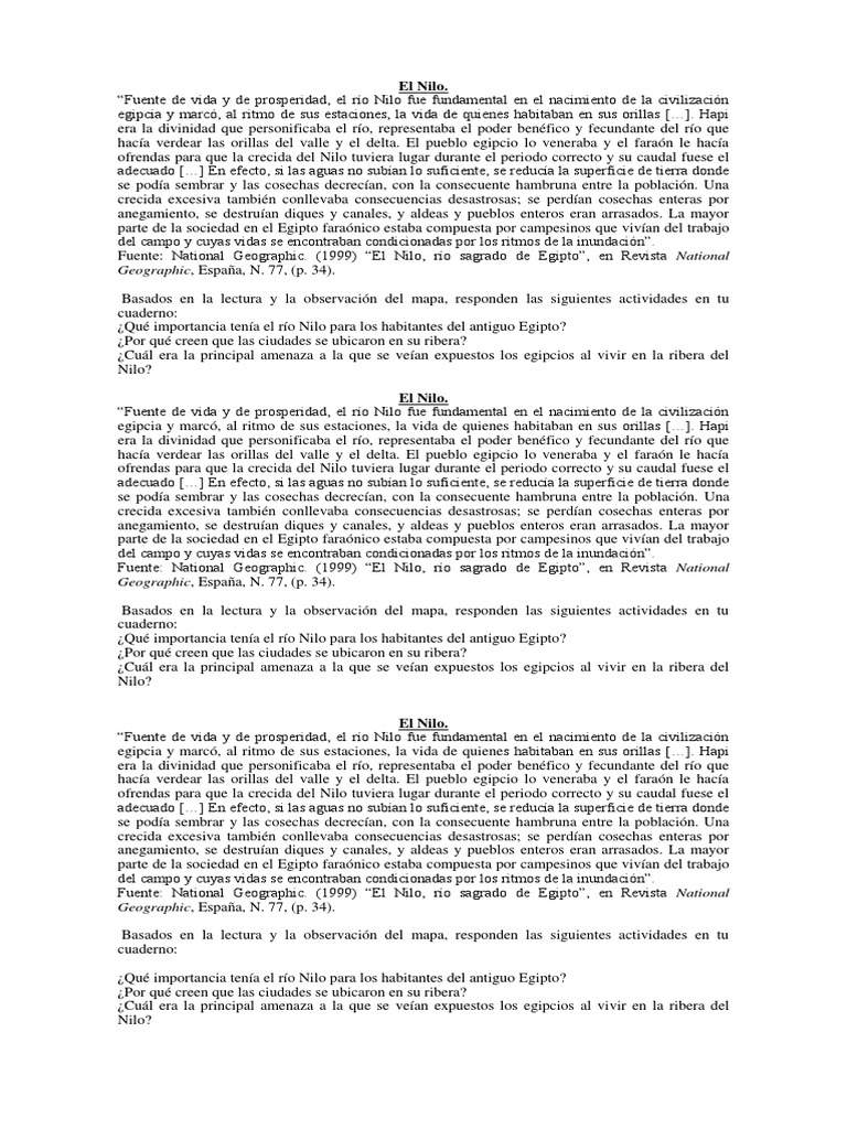 El Nilo | PDF | Nilo | Antiguo Egipto