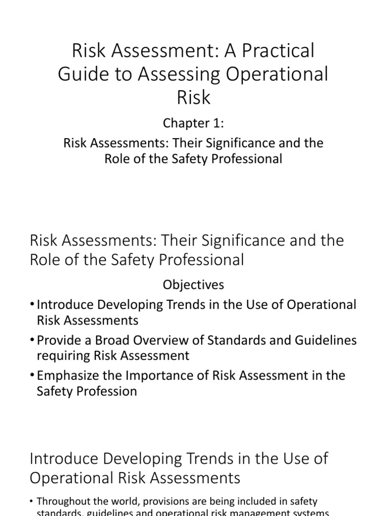 Risk Assessment - Chapter 1 | PDF | Risk Management | Risk Assessment