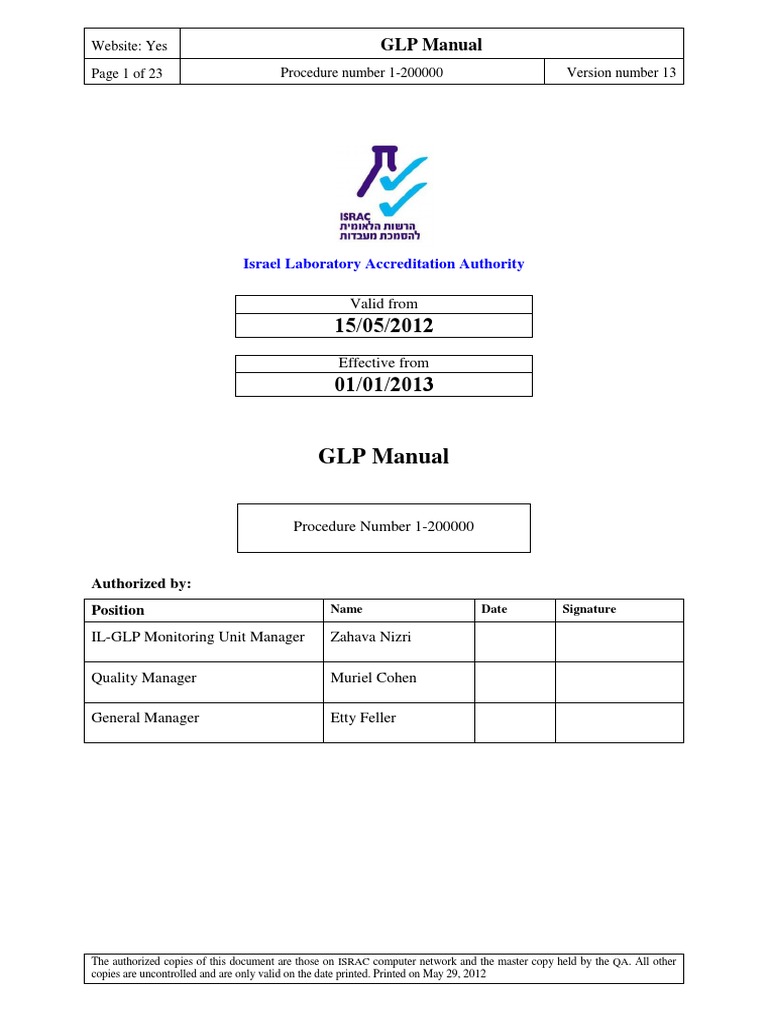 GLP Manual | PDF | Evaluation | Business