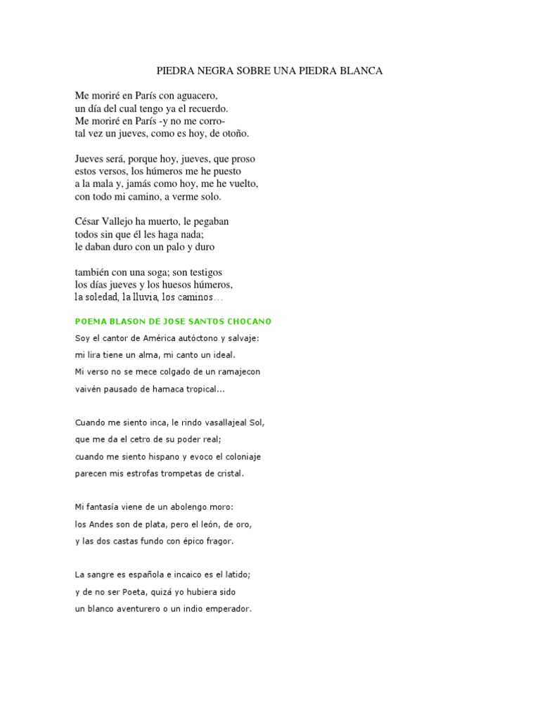 Piedra Negra Sobre Una Piedra Blanca | PDF