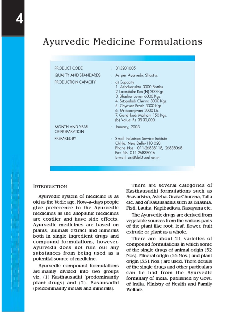 Ayurvedic Medicine Formulations | PDF | Ayurveda | Pharmaceutical Drug