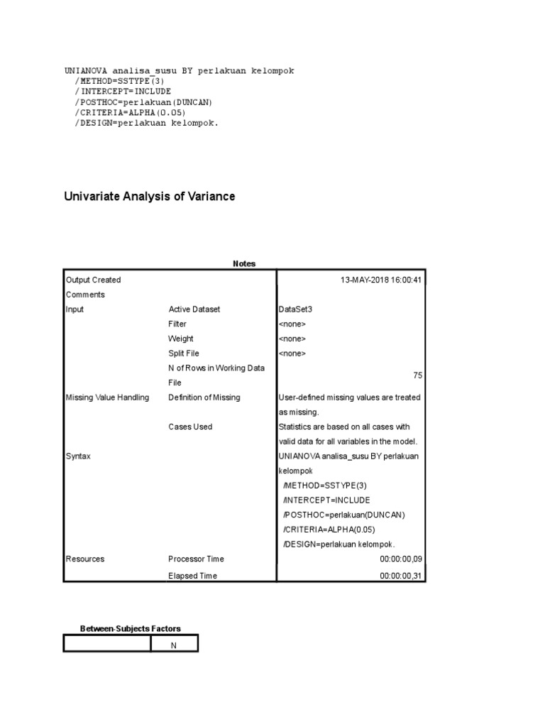 Univariate Analysis of Variance | PDF | Errors And Residuals | Mean