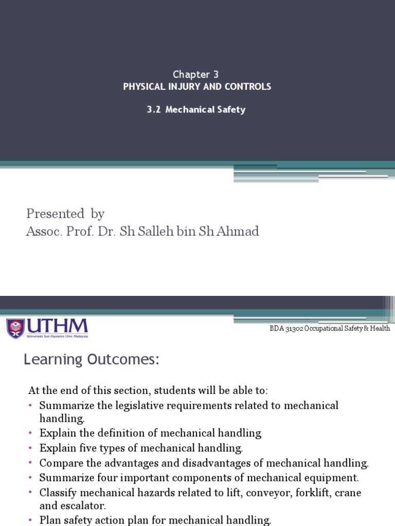 Chapter 3 - 3 OSH Mechanical Safety | PDF | Elevator | Occupational ...
