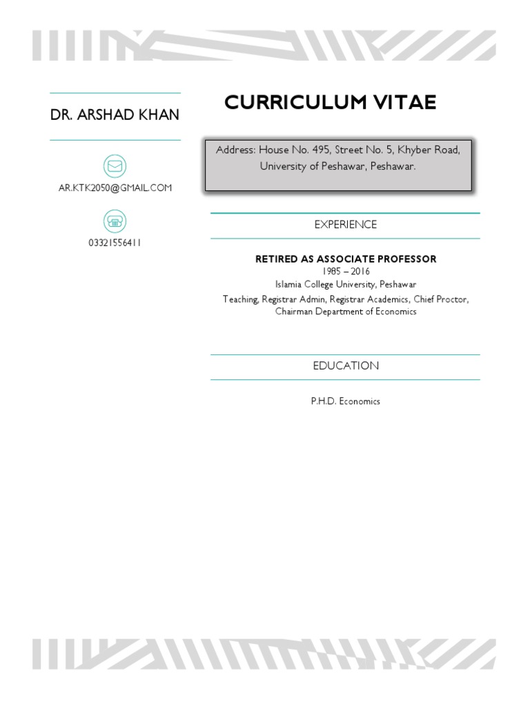 Arshad Khan CV | PDF