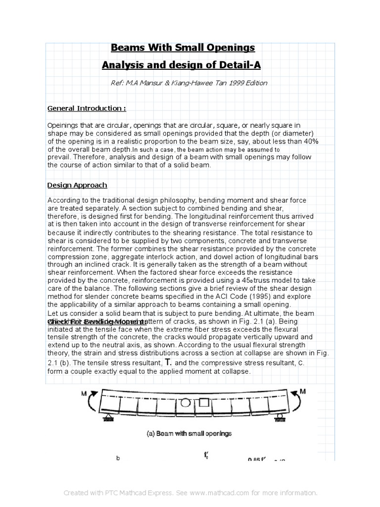 Concrete Beam Opening Design | PDF | Bending | Beam (Structure)