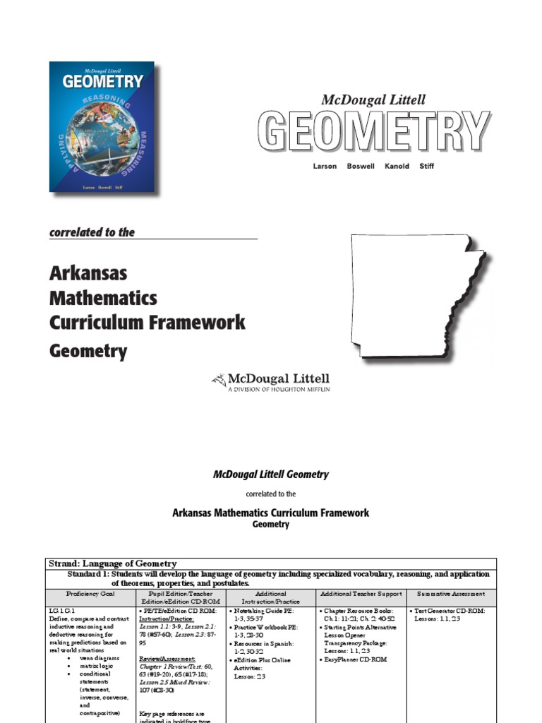 Arkansas Mathematics Curriculum Framework: Geometry | PDF | Educational ...