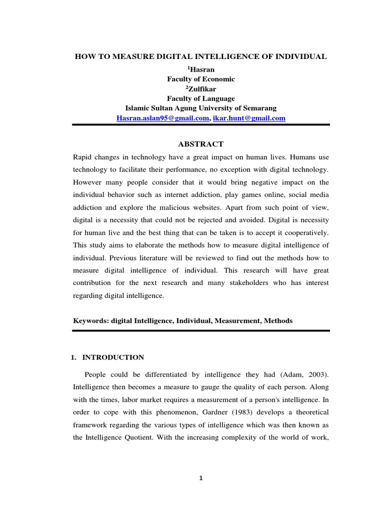 How To Measure Digital Intelligence of Individual | PDF | Social Media ...