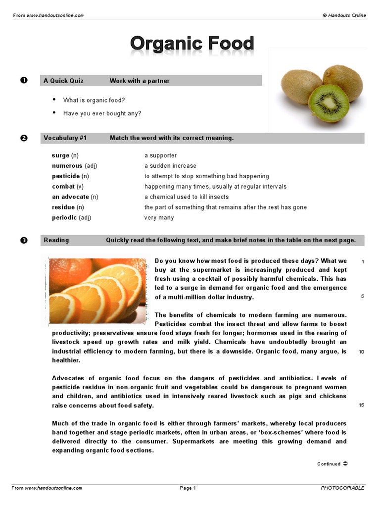 Organic Food | PDF | Organic Foods | Foods