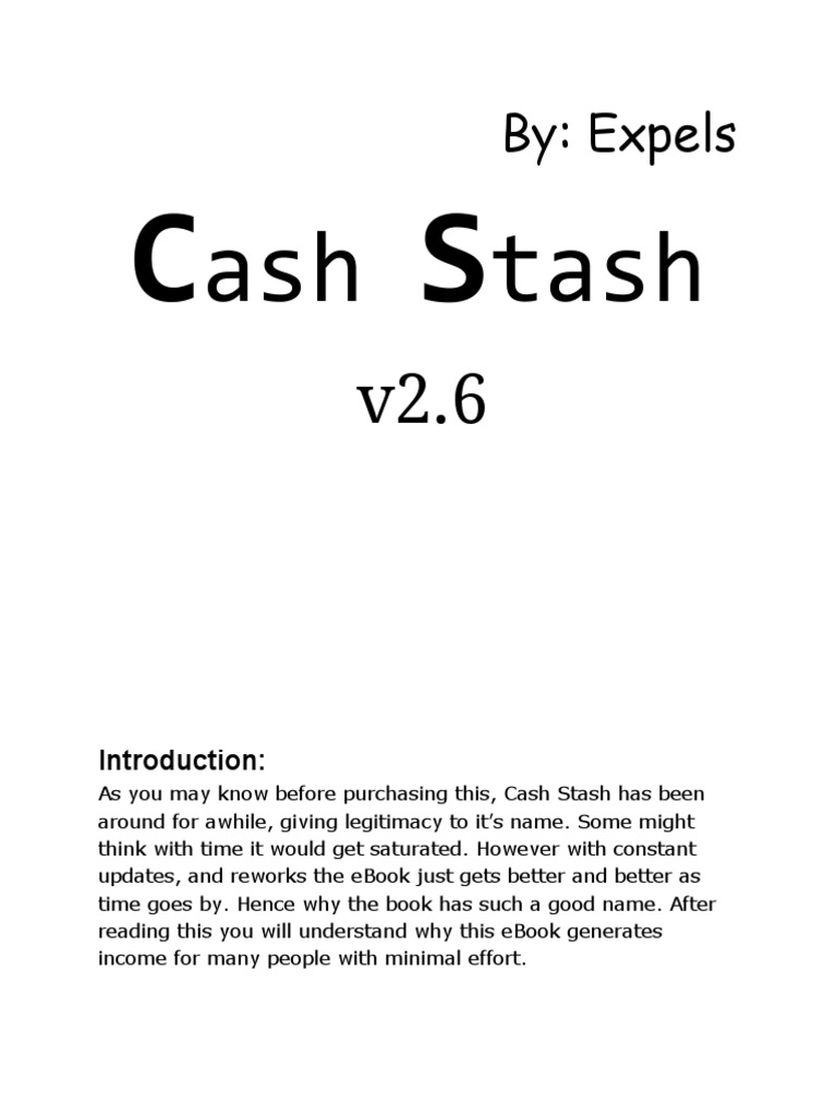 Cash Stash v2.6 - Advanced | Download Free PDF | E Bay | Pay Pal